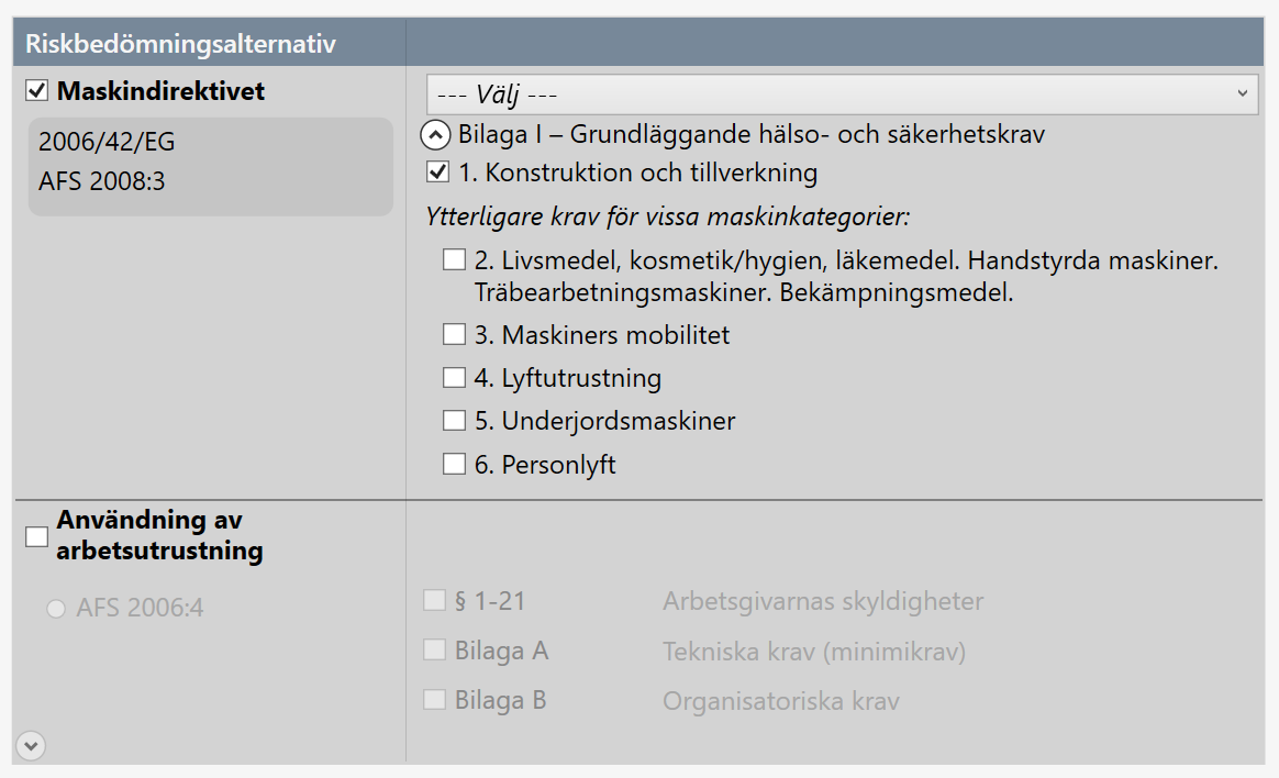 Riskbedömningsalternativ i CEDOC - Cedoc AB